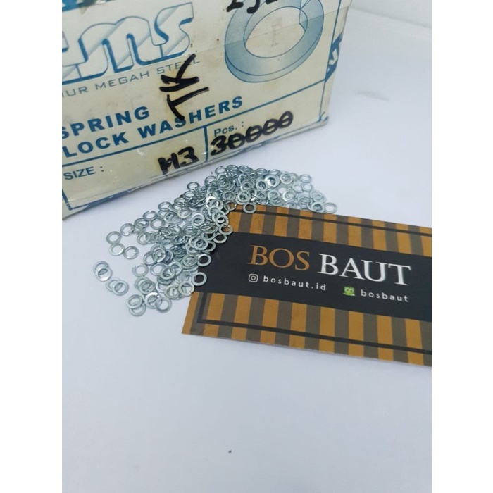 Jual Ring Veer Besi Putih - Spring Washer Ukuran M3 ISI 10 PCS | Shopee ...