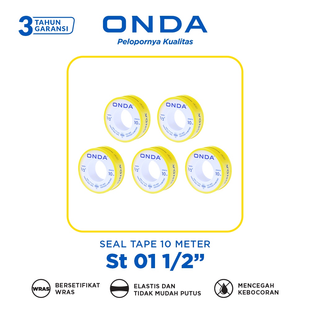 Jual 5 PCS ONDA Seal Tape 10 Meter ST 01 1/2” | Shopee Indonesia