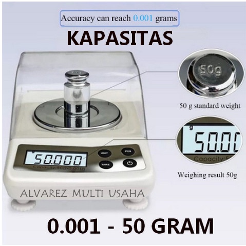 Jual Promo Timbangan Analitik Digital 0.001 - 50 Gram + Anak Timbangan ...