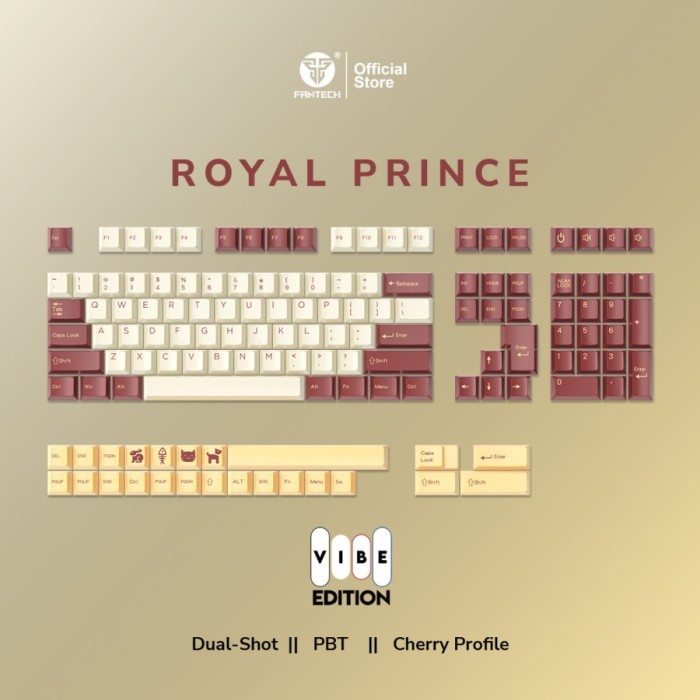 Jual Fantech Keycaps Set Pbt Dual-Shot Royal Prince Cherry Profile Ack01 | Shopee Indonesia