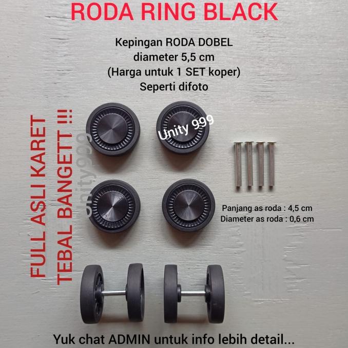 Jual roda koper pengganti double wheel roda koper roda keping dobel ...