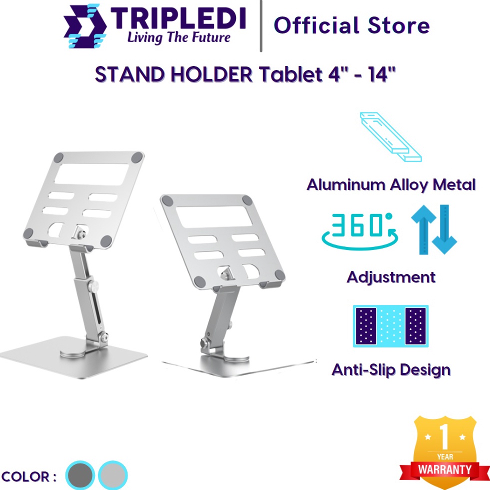 Jual 81 TRIPLEDI TD136 Stand iPad Holder Tablet Aluminium Dudukan Tab ...