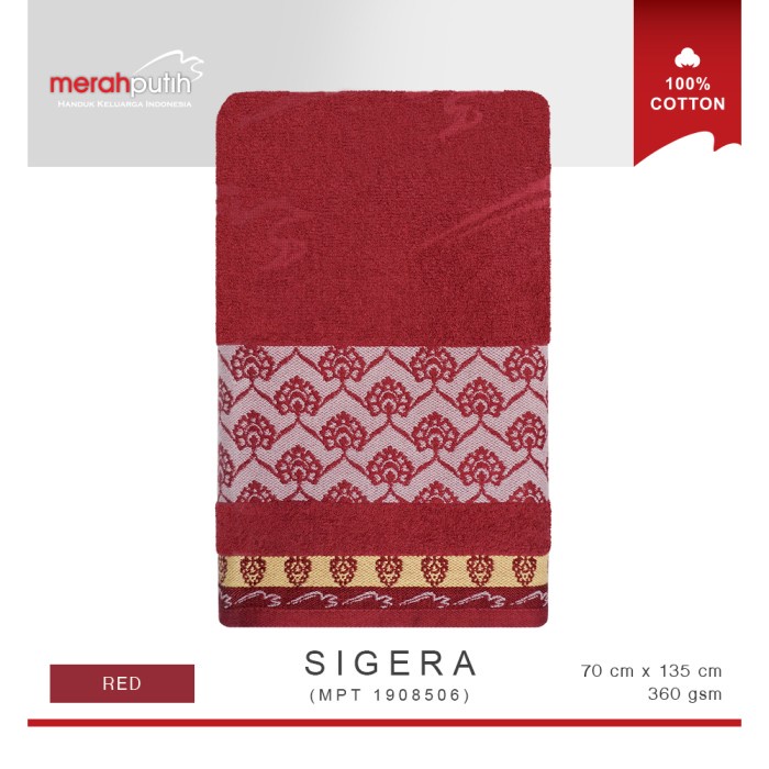 Jual TERRY PALMER MERAH PUTIH SIGERA / HANDUK MANDI 70 X 135CM ...