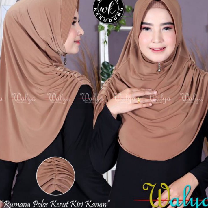 Jual Special Hijab Instan Standar Polos Rumana ||Krudung Instan ( Kerut ...