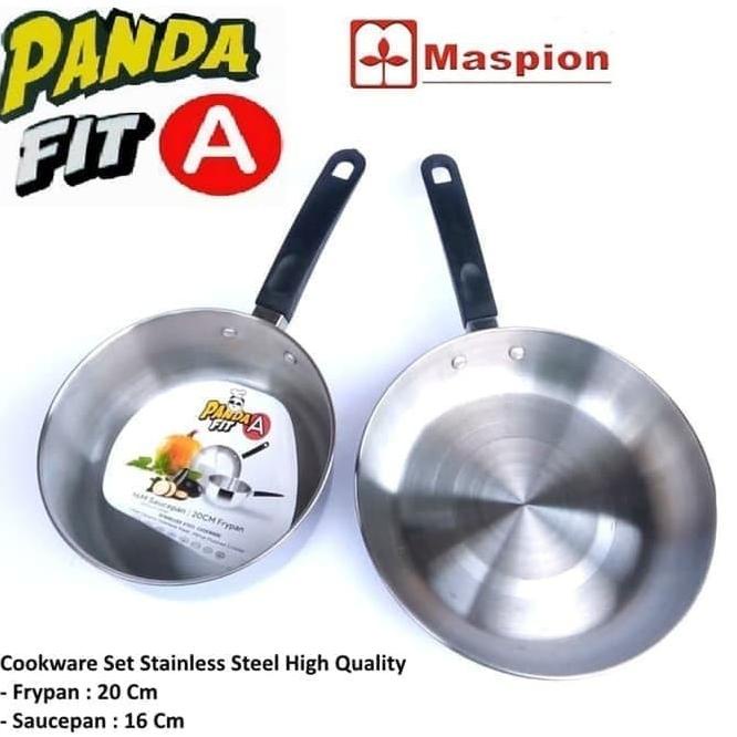 Jual Maspion Panda Fit A Set Sauce Pan 16 Cm & Fry Pan 20 Cm | Shopee ...