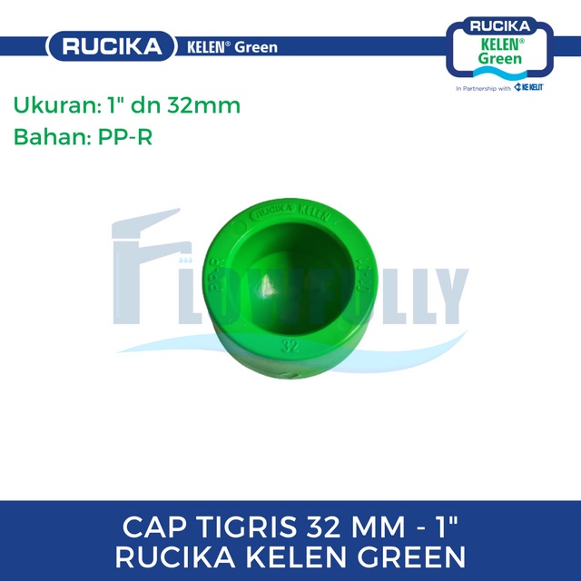 Jual CAP 32 MM PPR RUCIKA KELEN GREEN 1 INCH WAVIN TIGRIS DOP TUTUP ...
