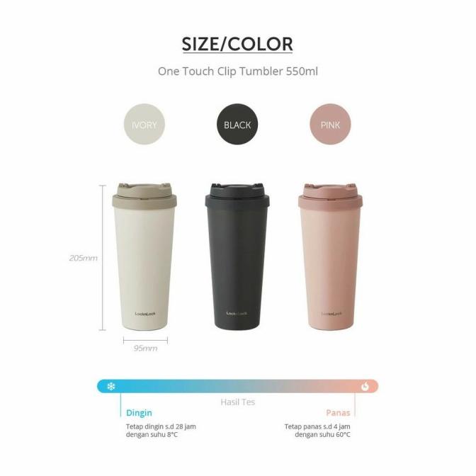 Jual Lock n Lock One Clip Tumbler 550 ml | Shopee Indonesia