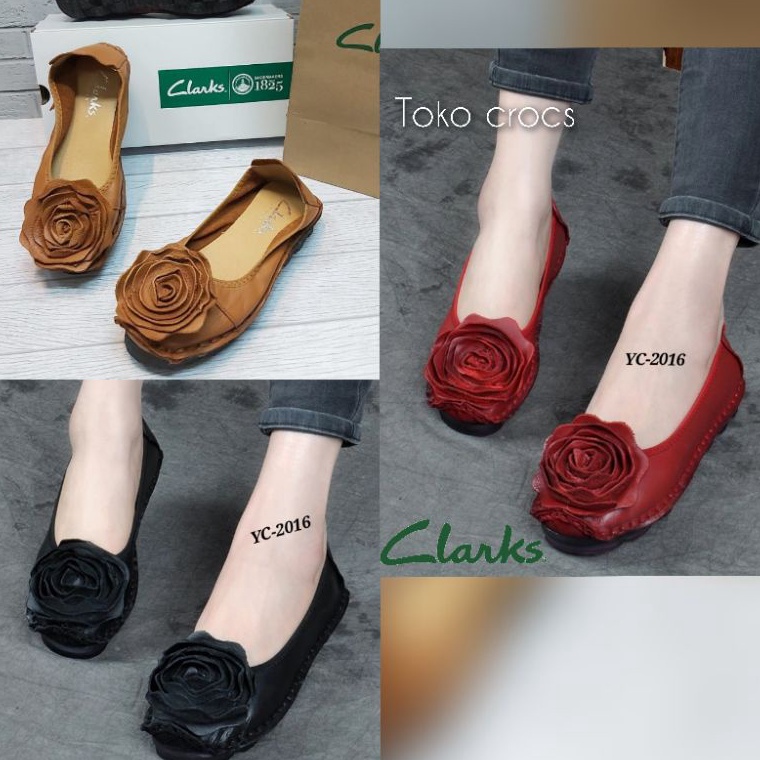 Jual B33st Terl4ris Sepatu wanita Clarks big Rose bunga besar /Clarks ...