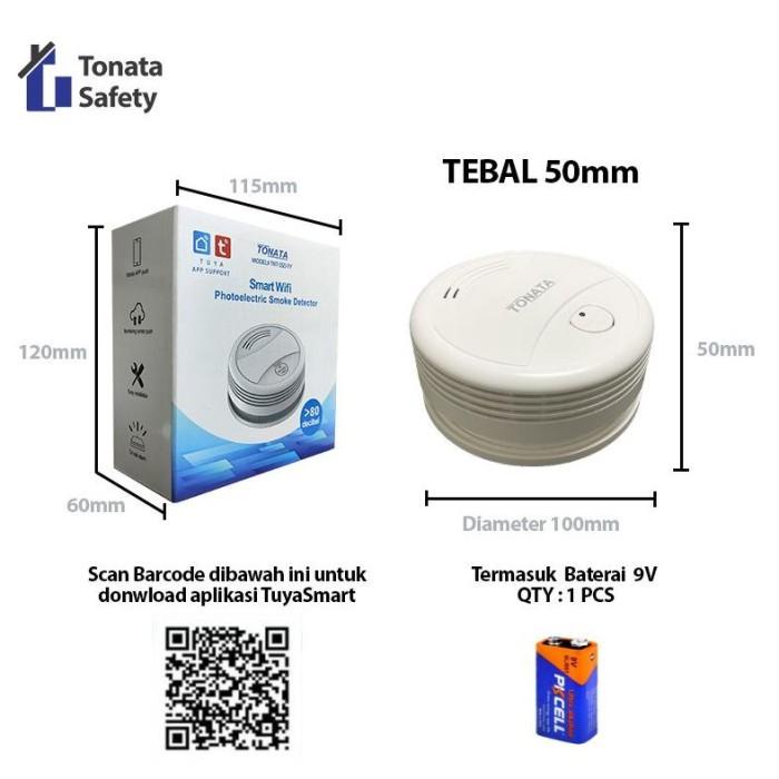 Jual SMART WIFI SMOKE DETECTOR / PHOTOELECTRIC STANDALONE / PENDETEKSI ...