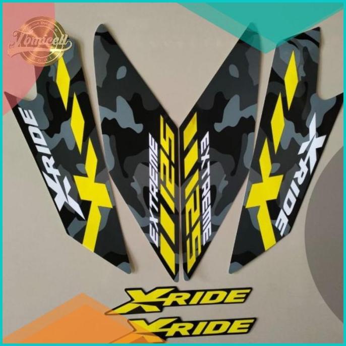 Jual striping yamaha x-ride xride 125 2020 2021 hitam lis kuning ...