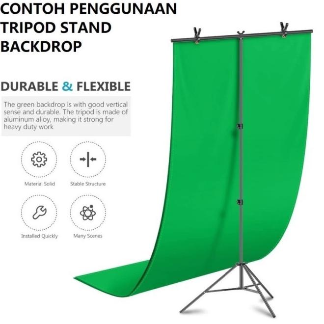 Jual Code Backgroud 2X2 M T Stand Tripod Tiang Green Screen Backdrop ...