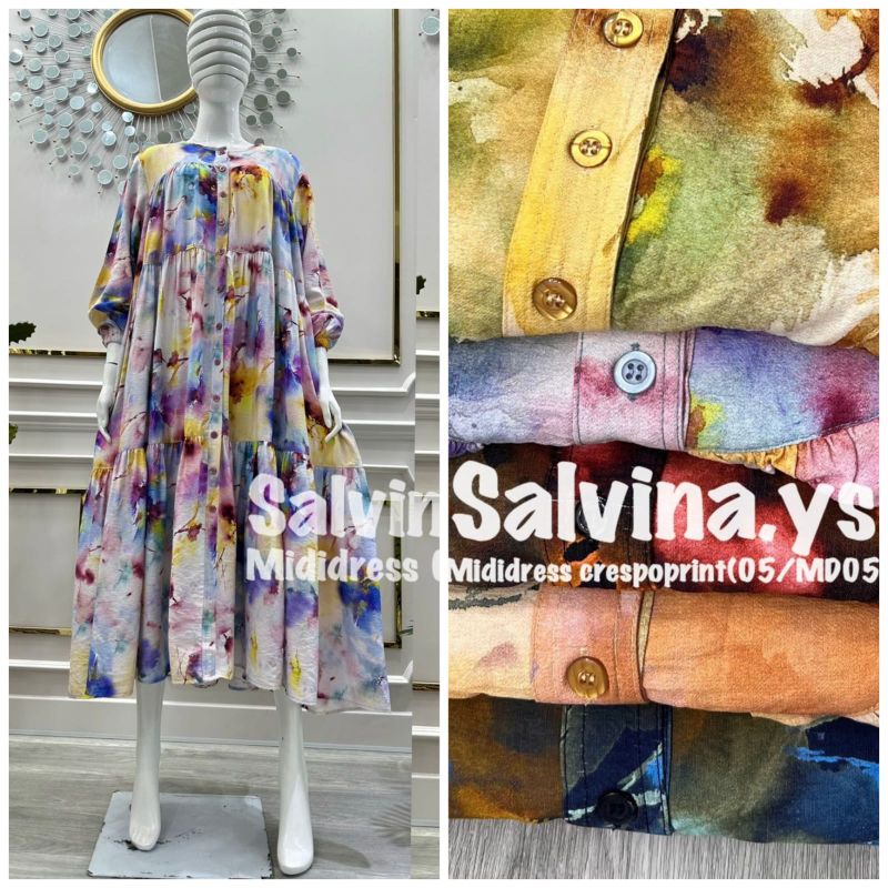 Jual SALVINA MIDI CRESPO PRINT 027 | Shopee Indonesia