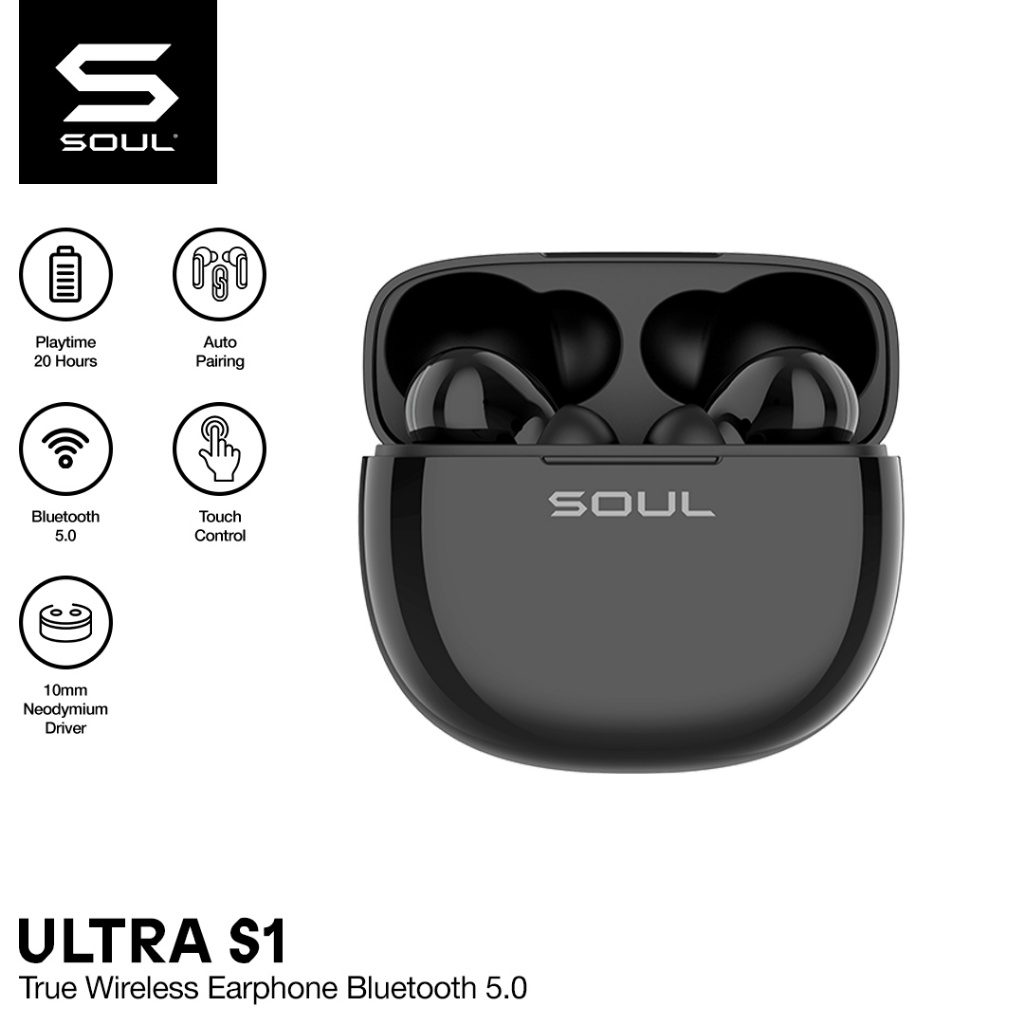 Jual SOUL ULTRA S1 Bluetooth 5.0 TWS Auto-connection Deep Bass Type C ...