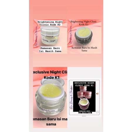 Jual NIGHT CLINIC EXCLUSIVE | BRIGHTENING | ACNE ( KEMASAN BARU ...