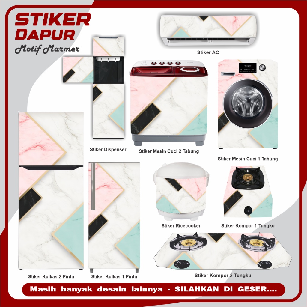 Jual Stiker Mesin cuci 1&2 tabung Stiker Kulkas 1& 2 pintu Stiker ...