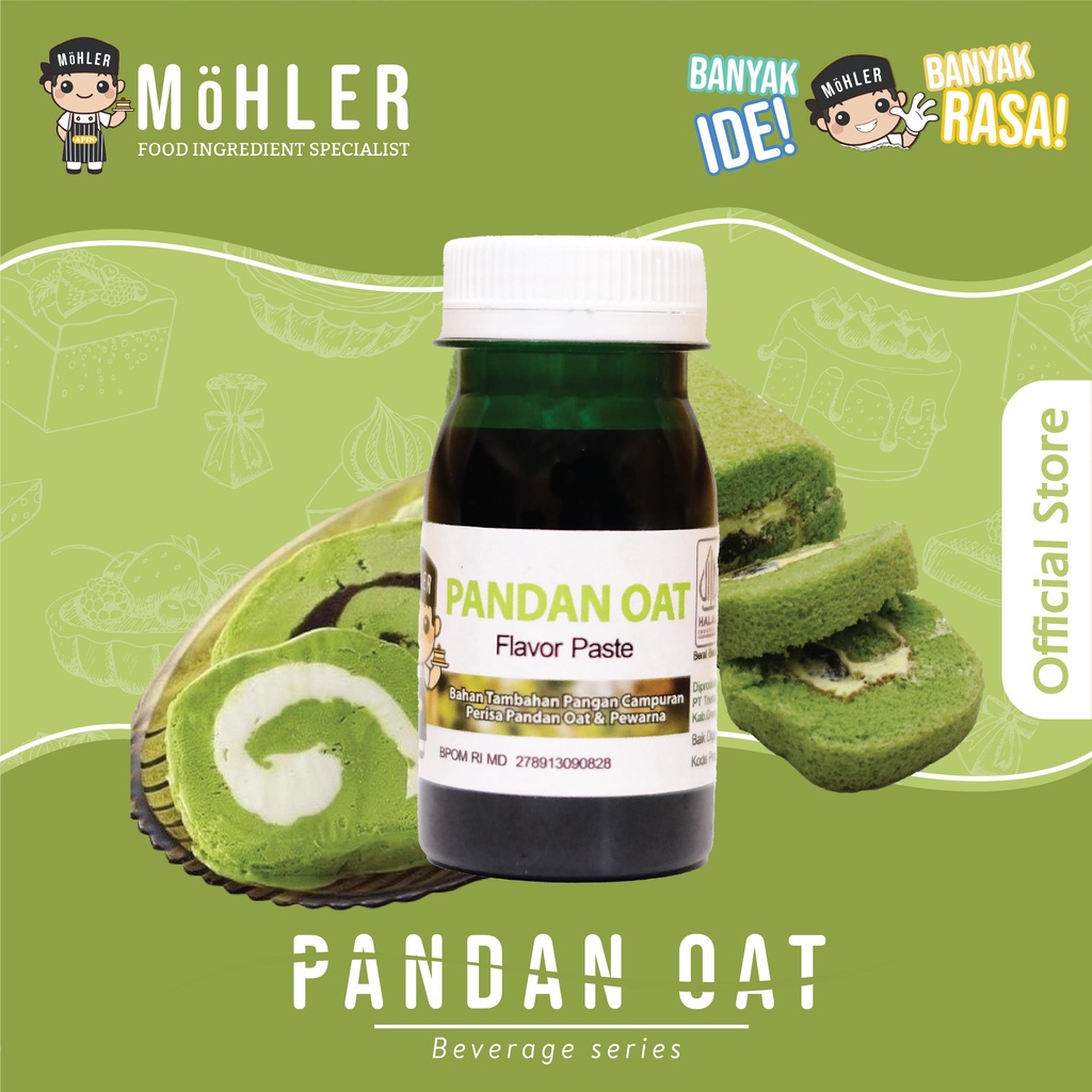 Jual MOHLER Pasta perisa pewarna PANDAN OAT | Shopee Indonesia