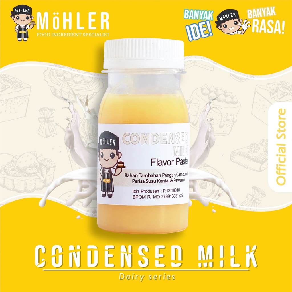 Jual MOHLER Pasta perisa pewarna SUSU KENTAL / CONDENSED MILK | Shopee ...