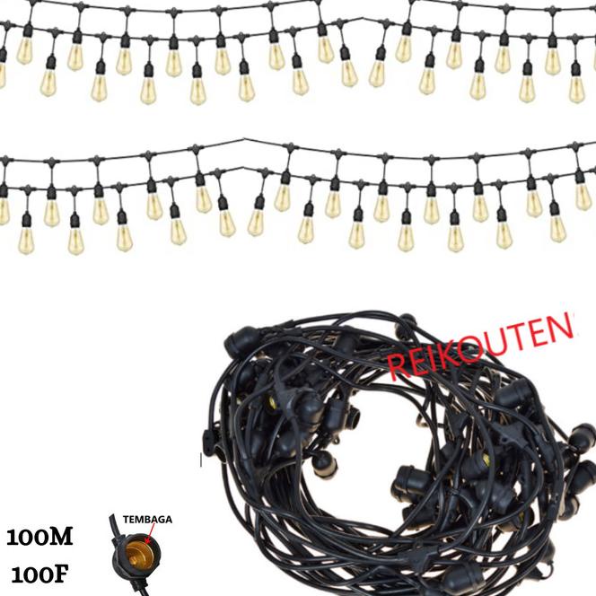 Jual Kabel Fitting 100 Meter Lampu Gantung 100 Fitting Outdoor Taman ...