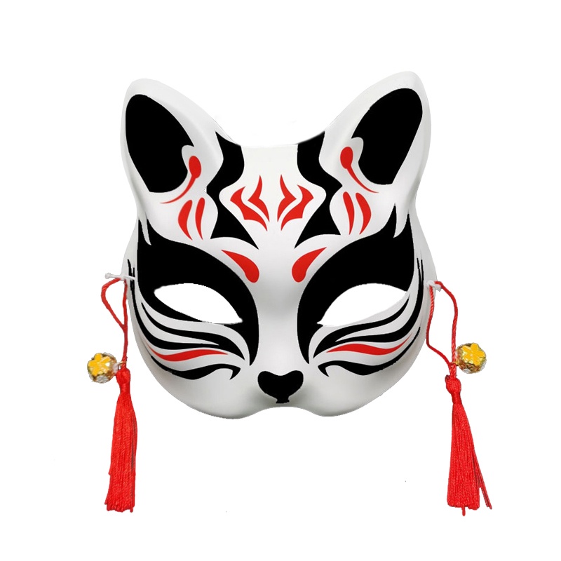 Jual Topeng Kitsune Mask Half Face Topeng Anime Jepang Kitsune Mask ...