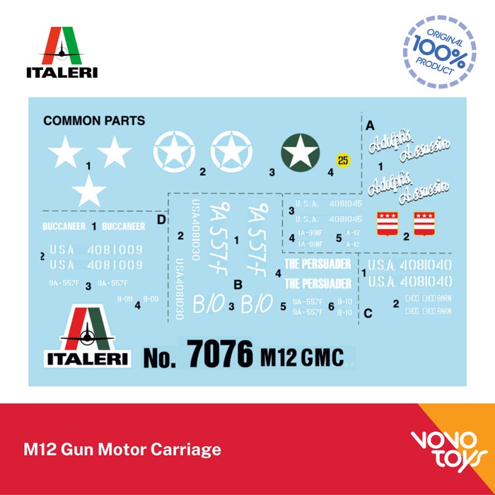 Jual PROMO!!! MINIATURE TANK M12 GUN MOTOR CARRIAGE MILITARY VEHICLE BY ITALERI 1/72 TERLARIS ...