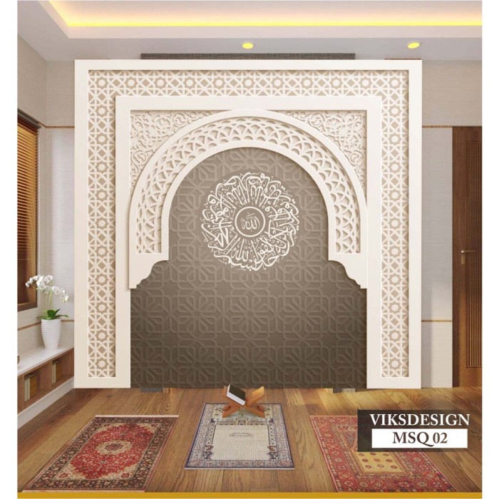 Jual Pusat Print Wallpaper Mushola Kantor Office Mewah Elegan 3D Mimbar ...