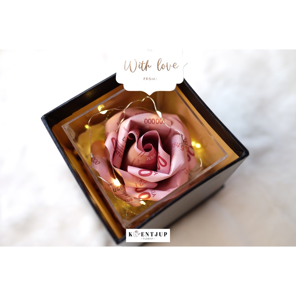 Jual BUKET BUNGA UANG ASLI Money Flower bentuk Mawar Rose hadiah kado ...