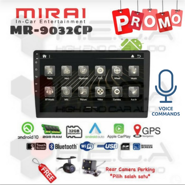 Jual MIRAI MR-9032CP MR-9032 CP Android 9" Head Unit Double din Tape + Cam | Shopee Indonesia