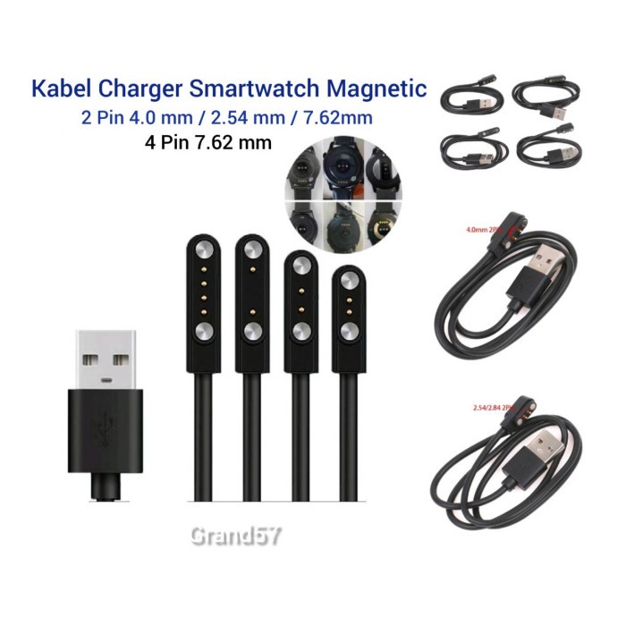 Jual Kabel Usb Charge Smartwatch Watch Jamtangan Magnetic 2 Pin 2Pin ...