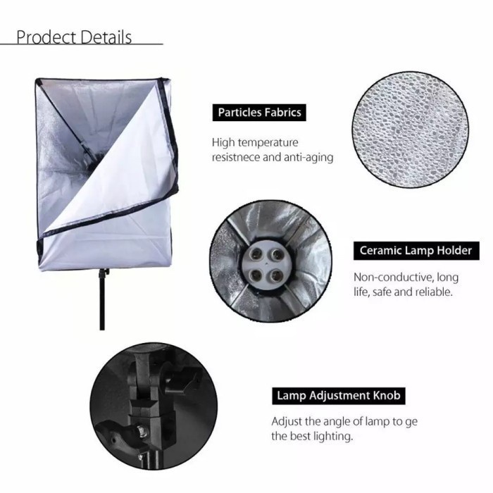 Jual Lampu Set Lightning Studio 4 Soet Softbox Kit Badrop Tri Stand ...