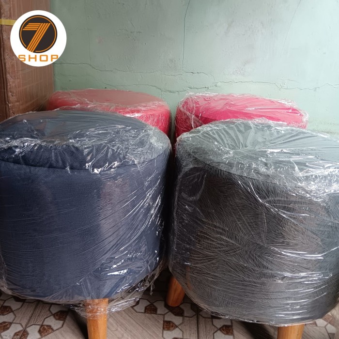 Jual Promo Bangku Stool Puff Sofa Bulat // Kursi Rias, Kain Midili ...