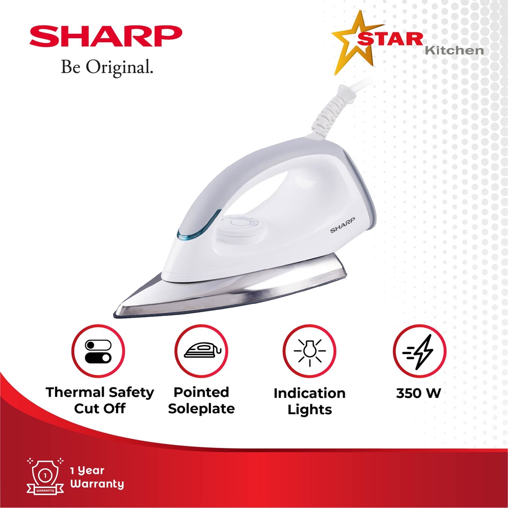 Jual Sharp Electric Iron EI-N10-WH White 350 Watt | Shopee Indonesia