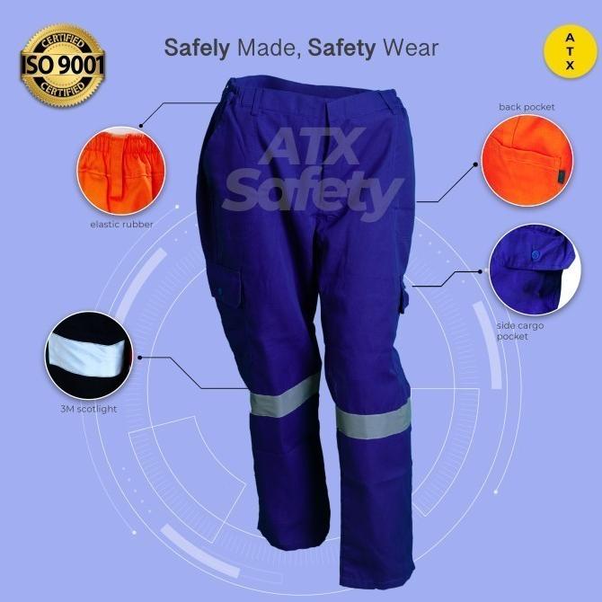 Jual Wearpack Safety Werpak Kerja Hanya Celana Merk ATX warna Biru ...