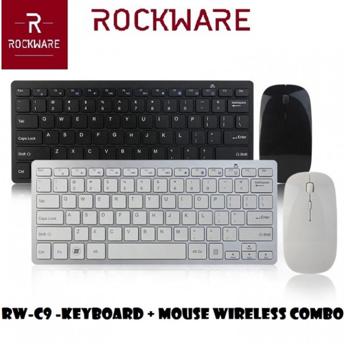 Jual KEYBOARD MOUSE WIRELESS BLUETOOTH COMBO ROCKWARE RW-C9 ORIGINAL | Shopee Indonesia