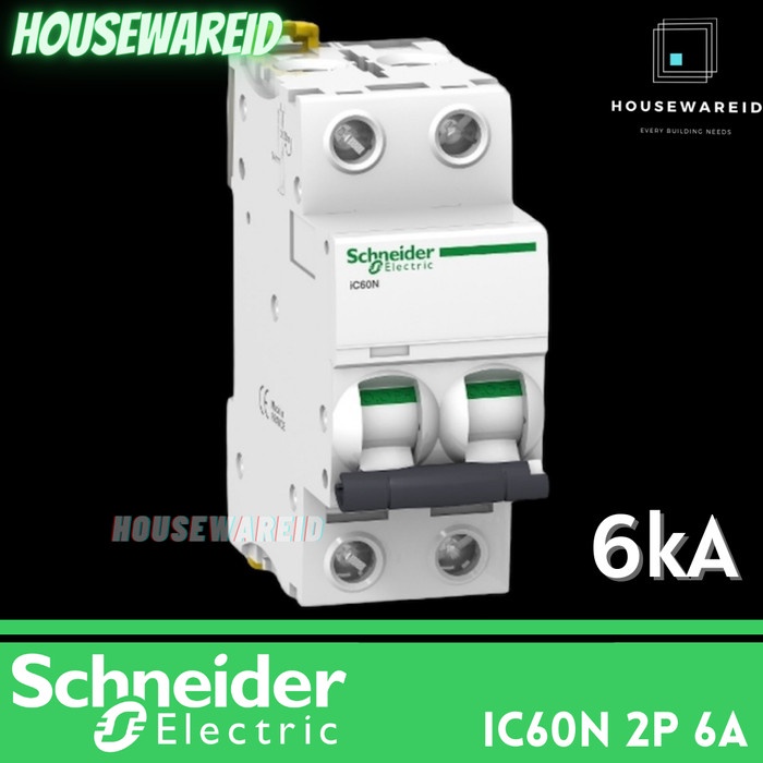 Jual [New] Mcb Schneider Acti9 Ic60N 2 Phase 6 Ampere Original Sni 2P 6A 2 Pole Terbatas ...
