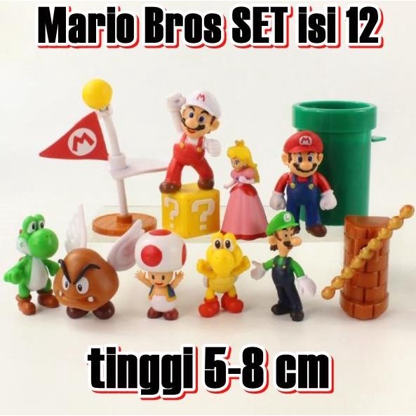Jual BARANG TERBARU !!! Topper Kue Mario Bros Figure Set isi 12 ...
