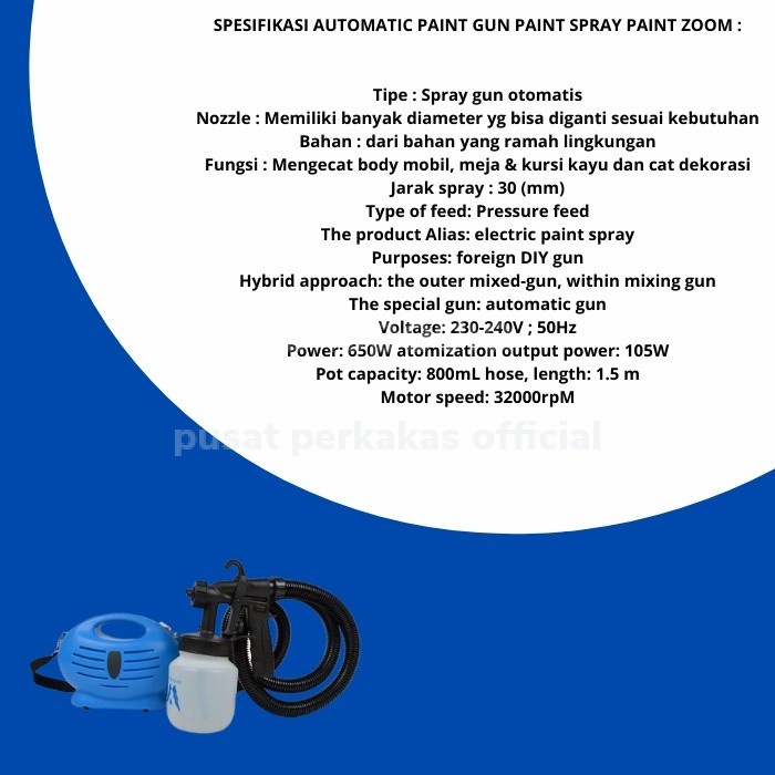 Jual Kompresor Listrik Cat Mini Paint Zoom Spray Gun Alat Cat Semprot ...