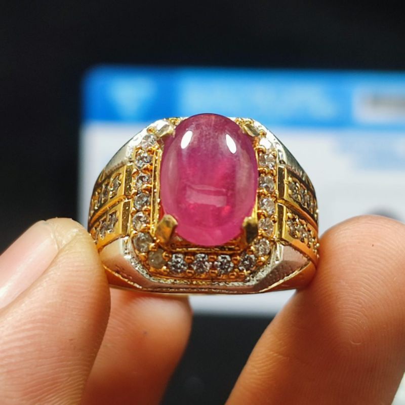 Jual BATU PERMATA RUBY(CORONDUM) TOP QUALITY LENGKAP DENGAN SERTIFIKAT LAB SIAP PAKAI | Shopee ...