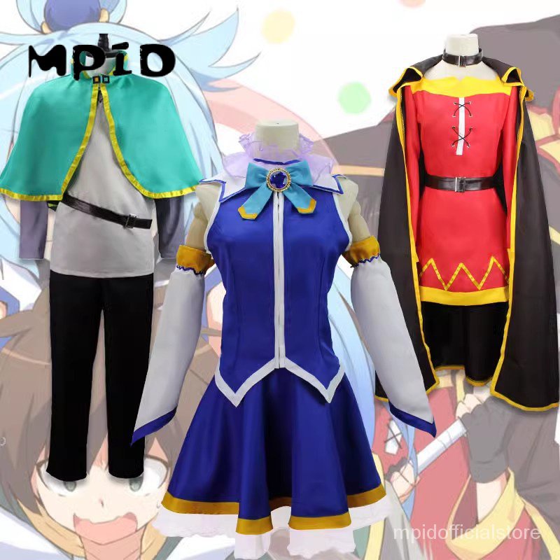 Jual 【MPID】Konosuba Cosplay Megumin Costume Aqua Dress Sato Kazuma Wig Shoes Uniform Kono ...