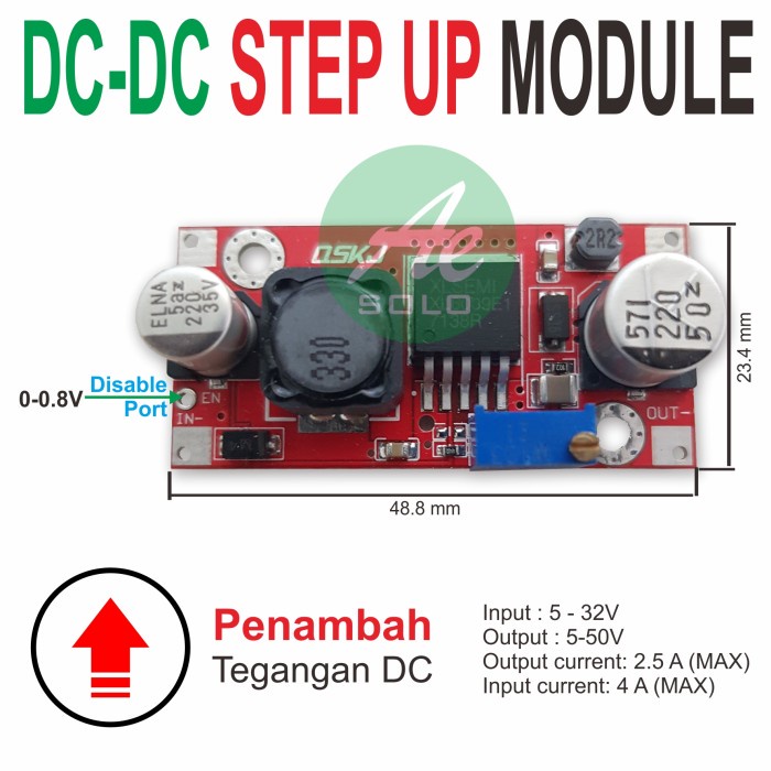 Jual BUCK BOOST DC PCB MERAH STABILIZER DC XL6009 XL6019 QSKJ | Shopee ...