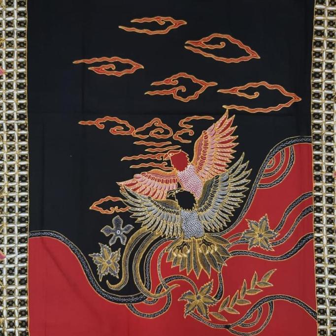 Jual KAIN BATIK TULIS PRADA POLA KEMEJA PRIA WARNA MERAH BURUNG ELANG ...