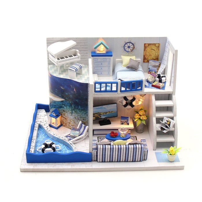 Jual Rya Diy Miniature Doll House Wooden Miniatur Rumah Boneka Sound Of ...