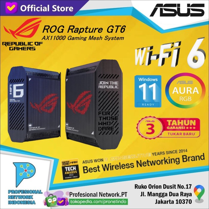 Jual Asus Rog Rapture Gt6 Gaming Mesh System Asus Gaming Router Rog Gt 6 Shopee Indonesia