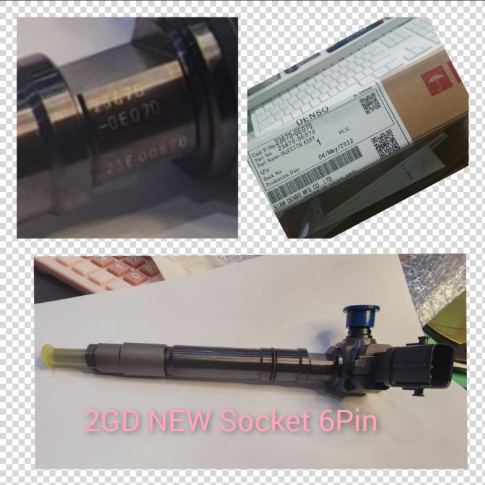Jual [New Ori] Injector Hilux Revo 2Gd New Socket 6 Pin 23670-0E070 ...