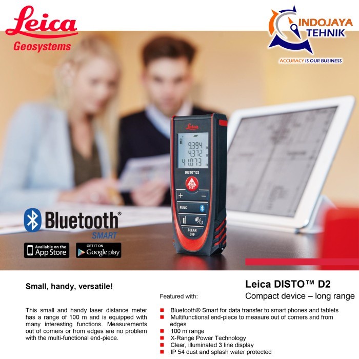Jual Asli Leica Disto D2 - 100M Laser Distance Meter With Bluetooth 4.0 Murah | Shopee Indonesia