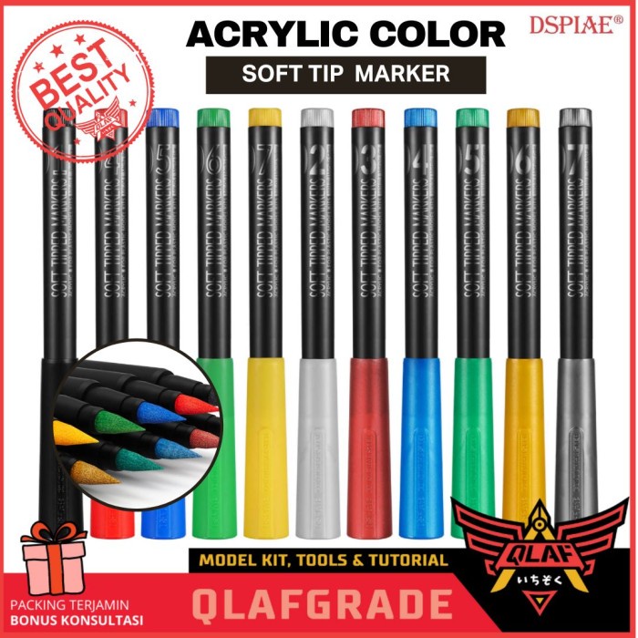 Jual Dspiae MARKER SOLID SOFT TIP acrylic panel line gundam color ...
