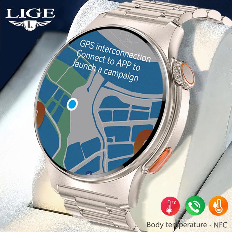 Jual GPS Tracking ECG PPG Smart Watch NFC Voice Assistant Pressure ...