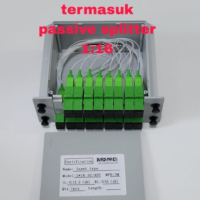 Jual Passive Splitter FO 1:16 PLC BOX SC APC Fiber Optik Pasif Spliter ...