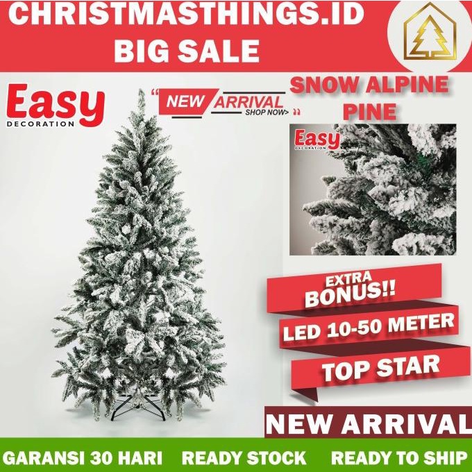 Jual Pohon natal salju tebal premium snow alpine frosted 1 2 3 meter ...