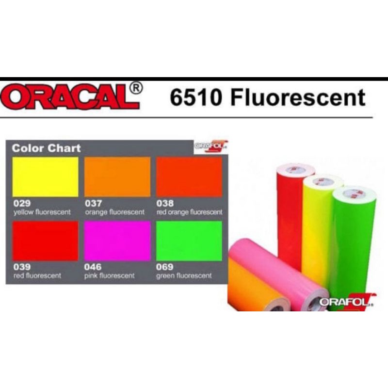 Jual (METERAN) ORACAL 6510 FLUORESCENT STICKER VINYL STABILO | Shopee ...