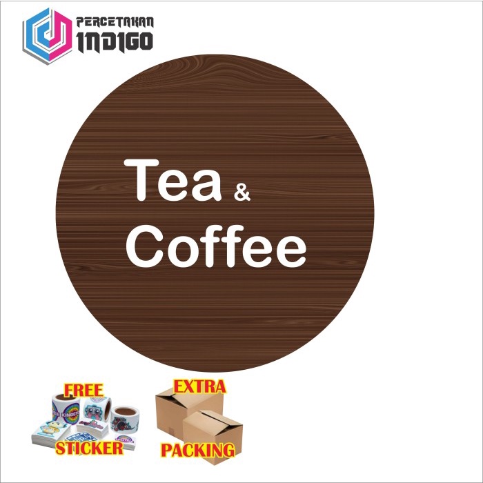Jual Promo sign board papan signage bulat tea&coffee Elegan | Shopee ...